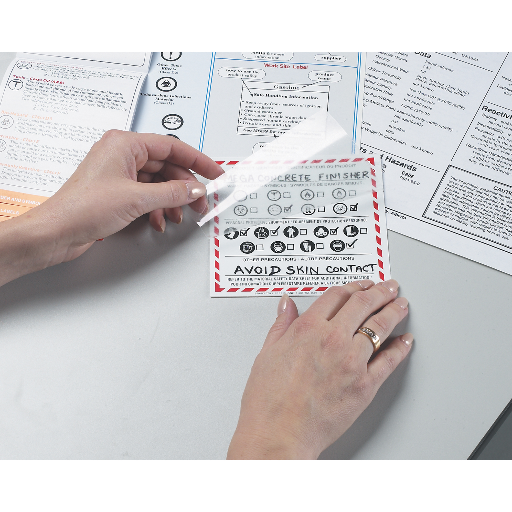 Brady OTS WHMIS Labels, Vinyl, Sheet, 4" L x 2" W SY074 | Moffatt ...